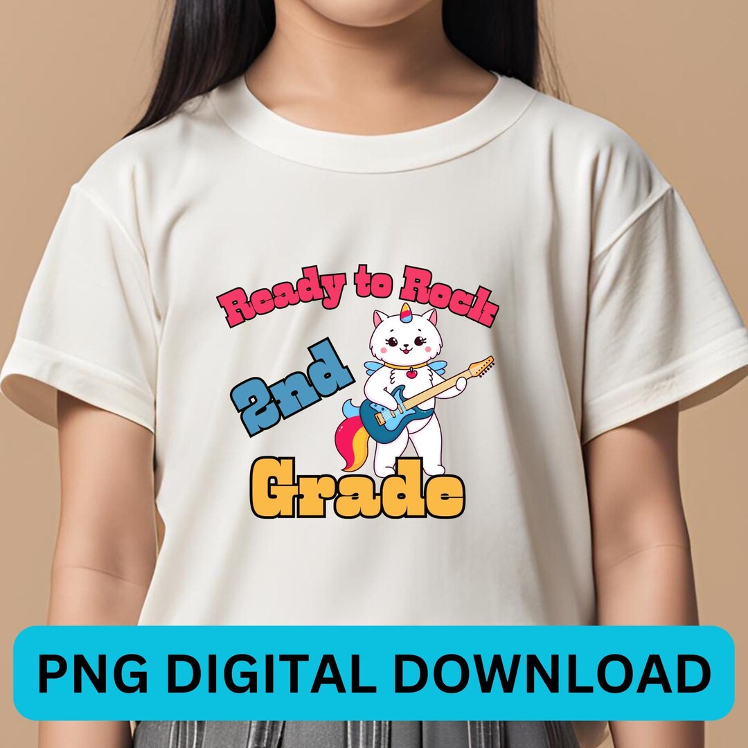 Back to School PNG - Ready to Rock 2nd Grade - Digital Download - PNG ...