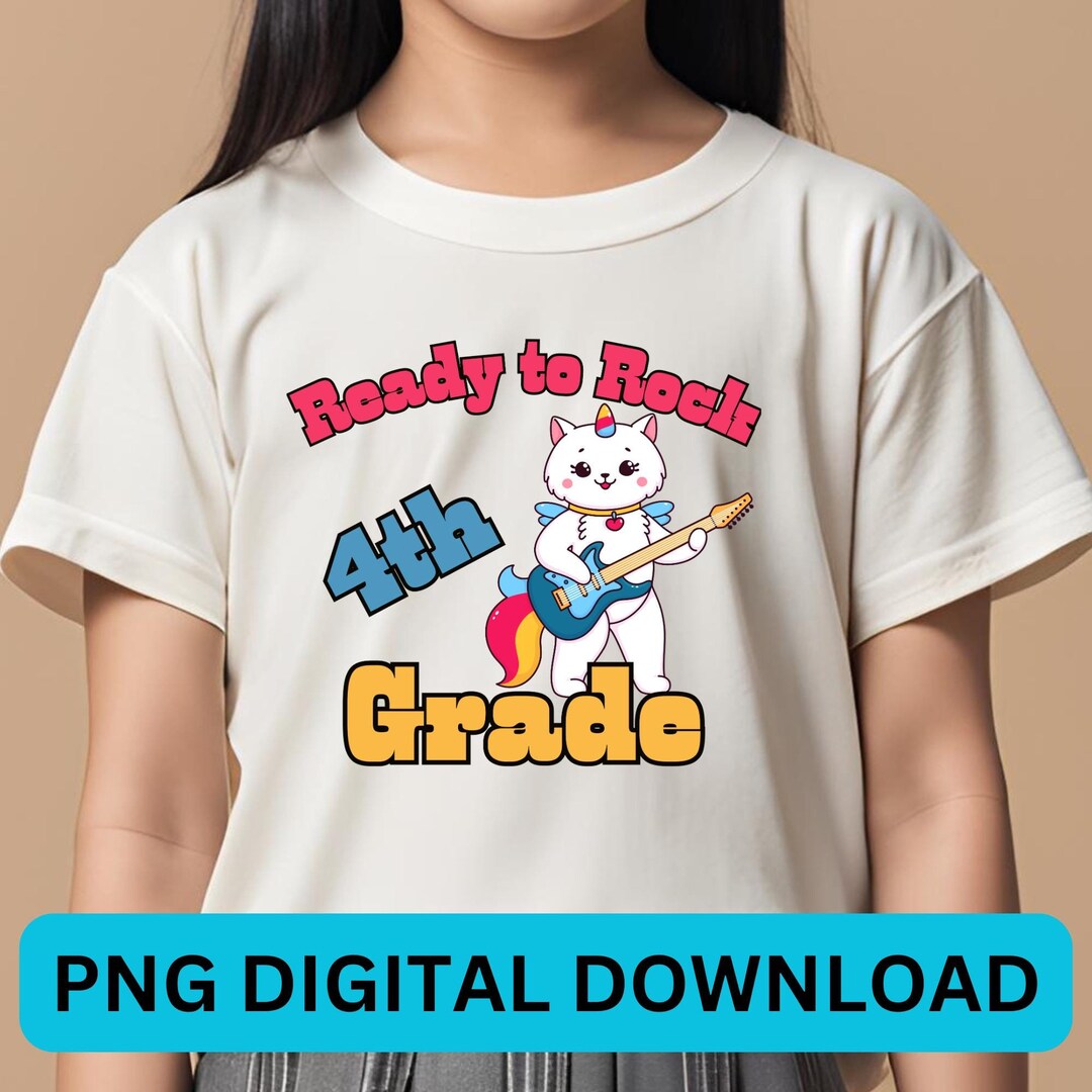 Back to School PNG - Ready to Rock 4th Grade - Digital Download - PNG ...