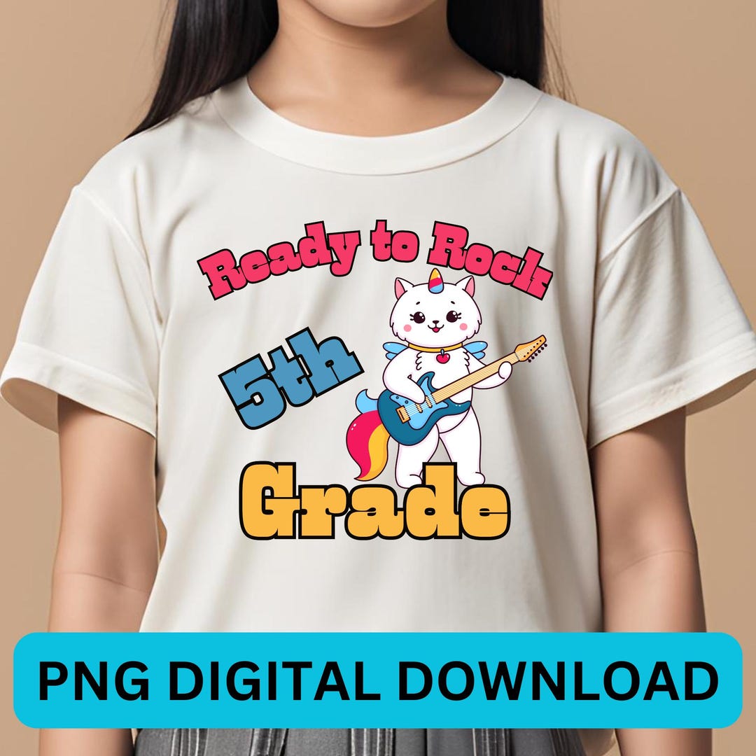 Back to School PNG - Ready to Rock 5th Grade PNG - PNG for Sublimation ...