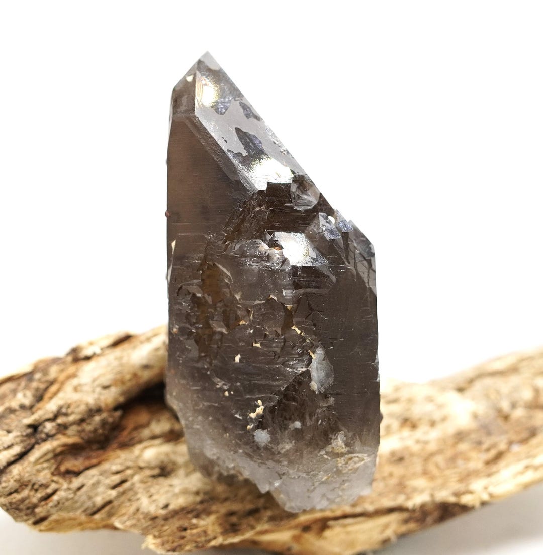 Spessartine Garnets on Self-healed Smoky Manifestation Quartz: Rare ...
