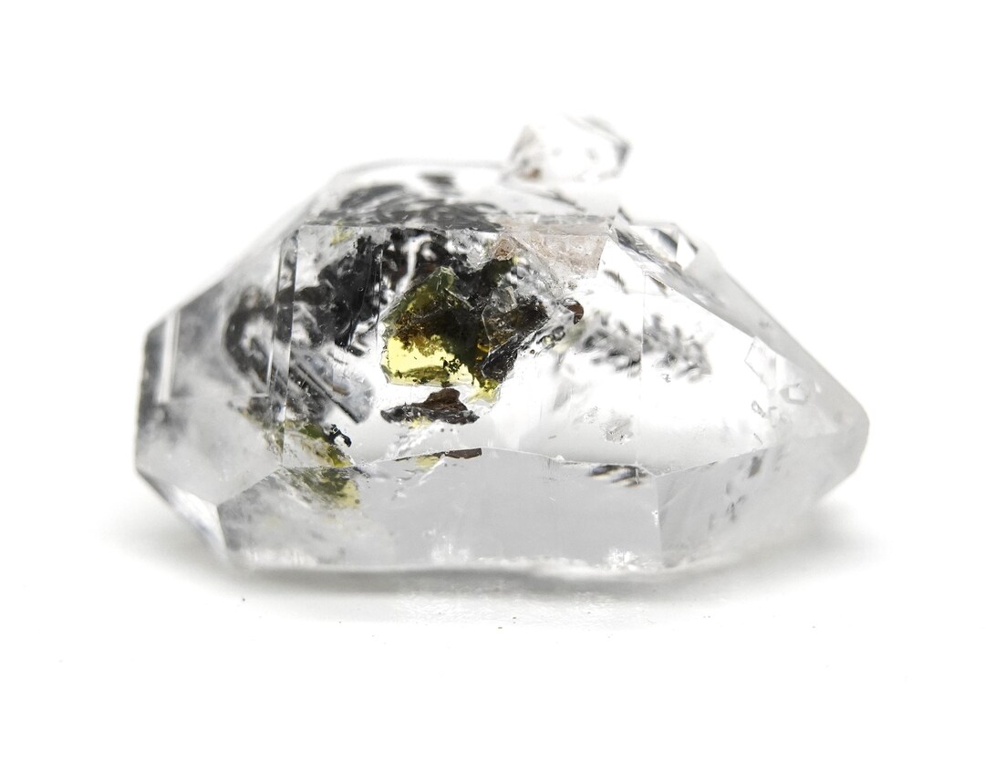 Golden Enhydro - Petroleum Quartz Crystal: Ethically Mined Himalayan ...