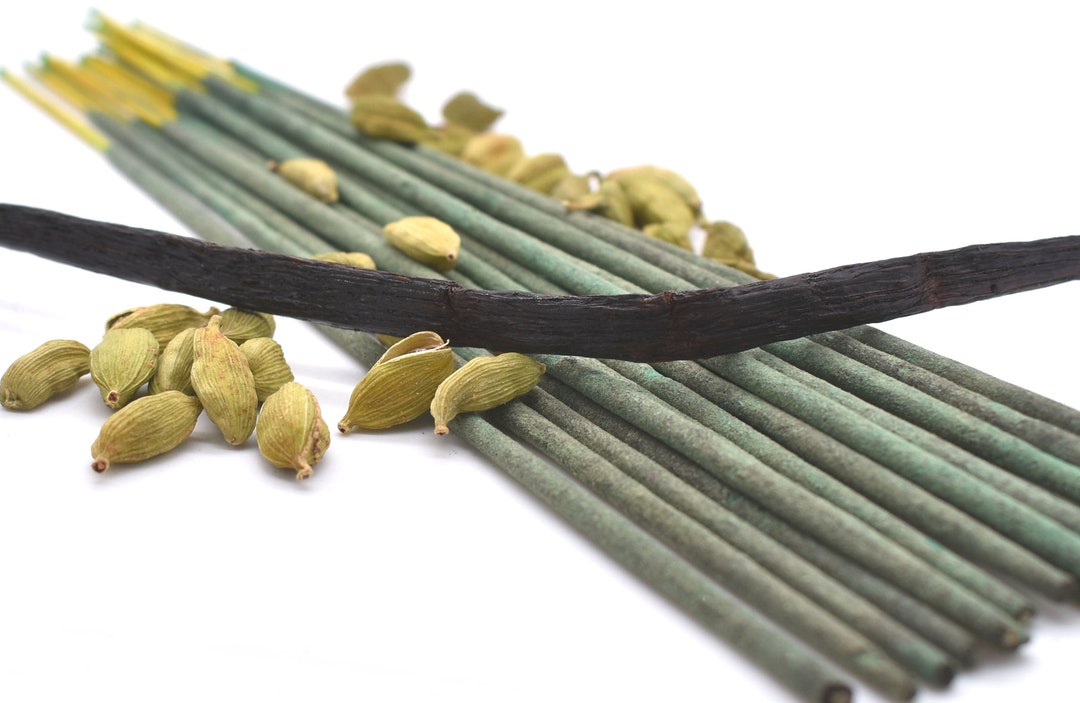 Organic Vanilla and Cardamom - Hand-rolled Temple Grade Natural Incense ...