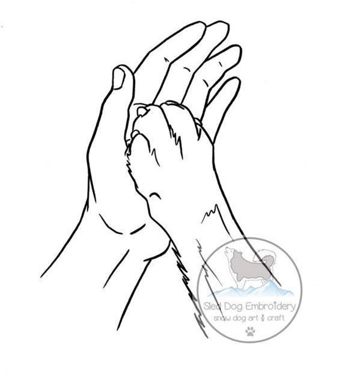Hand und Pfote Stickerei Datei Regenbogen-Brücke-Stickerei | Etsy