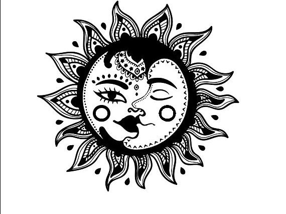 Celestial Sun and Moon SVG | Etsy