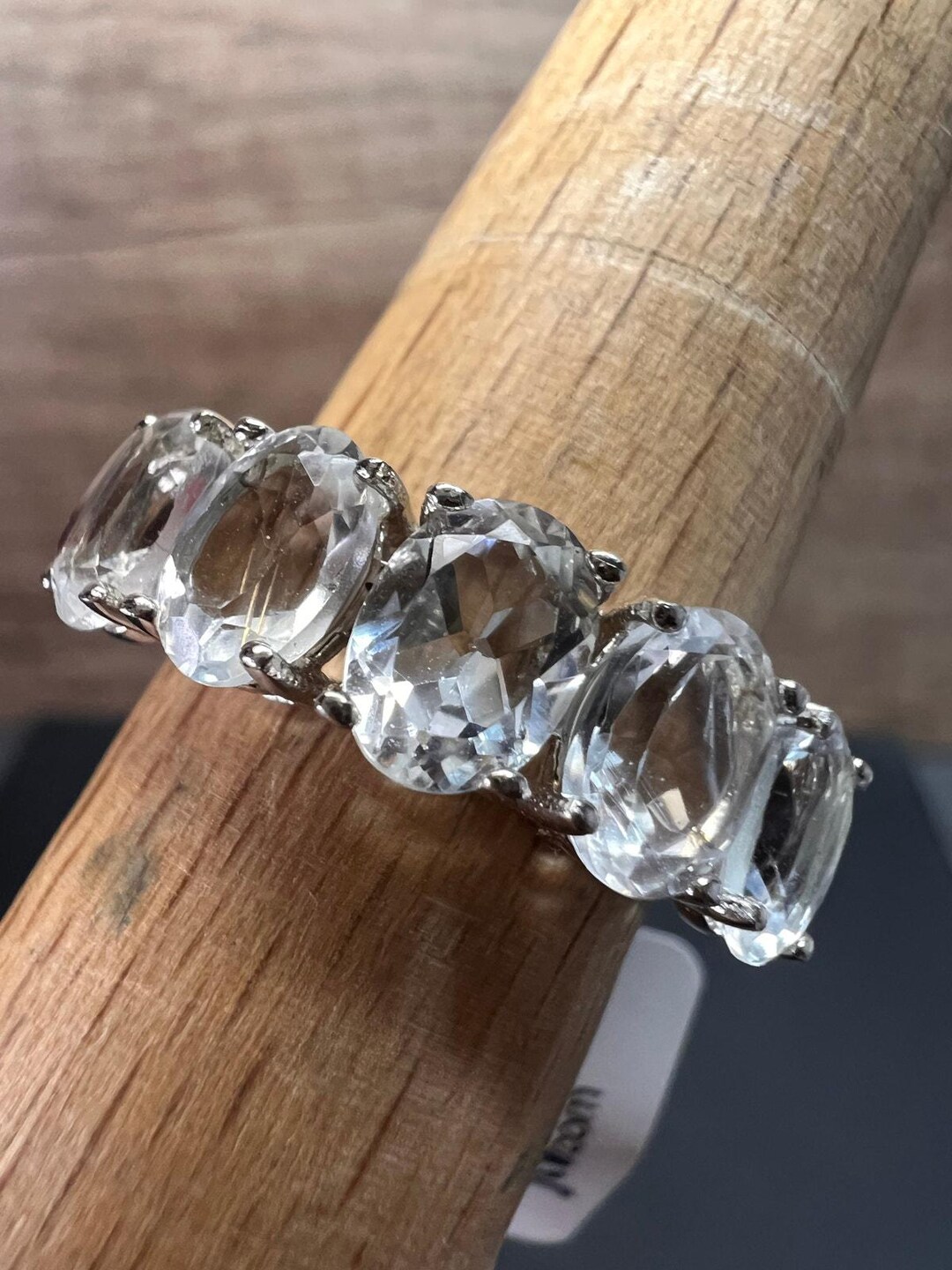 NEW Vintage Dead Stock Goshenite 5 Stone Sterling Silver Ring Size 8 - Etsy