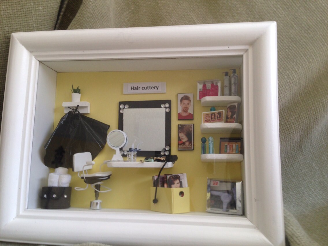 Hair Salon Miniature Shadow Box - Etsy