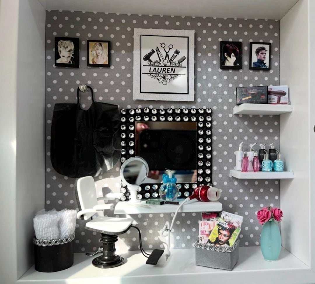 Hair Salon Miniature Shadow Box - Free Shipping! - Etsy