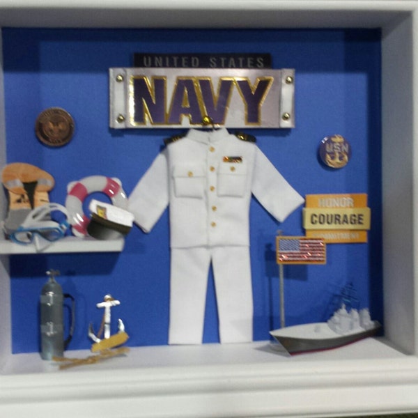 Military Shadow Box Navy - Etsy