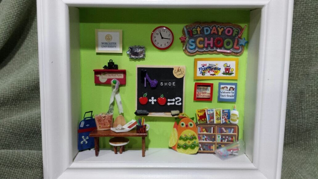 Elementary School Teacher Miniature Shadow Box - Free Shipping! - Etsy