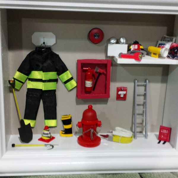 Shadow Box Firefighter Svg - Etsy