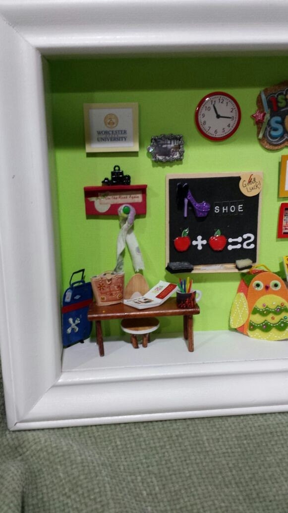 Elementary School Teacher Miniature Shadow Box - Free Shipping! - Etsy