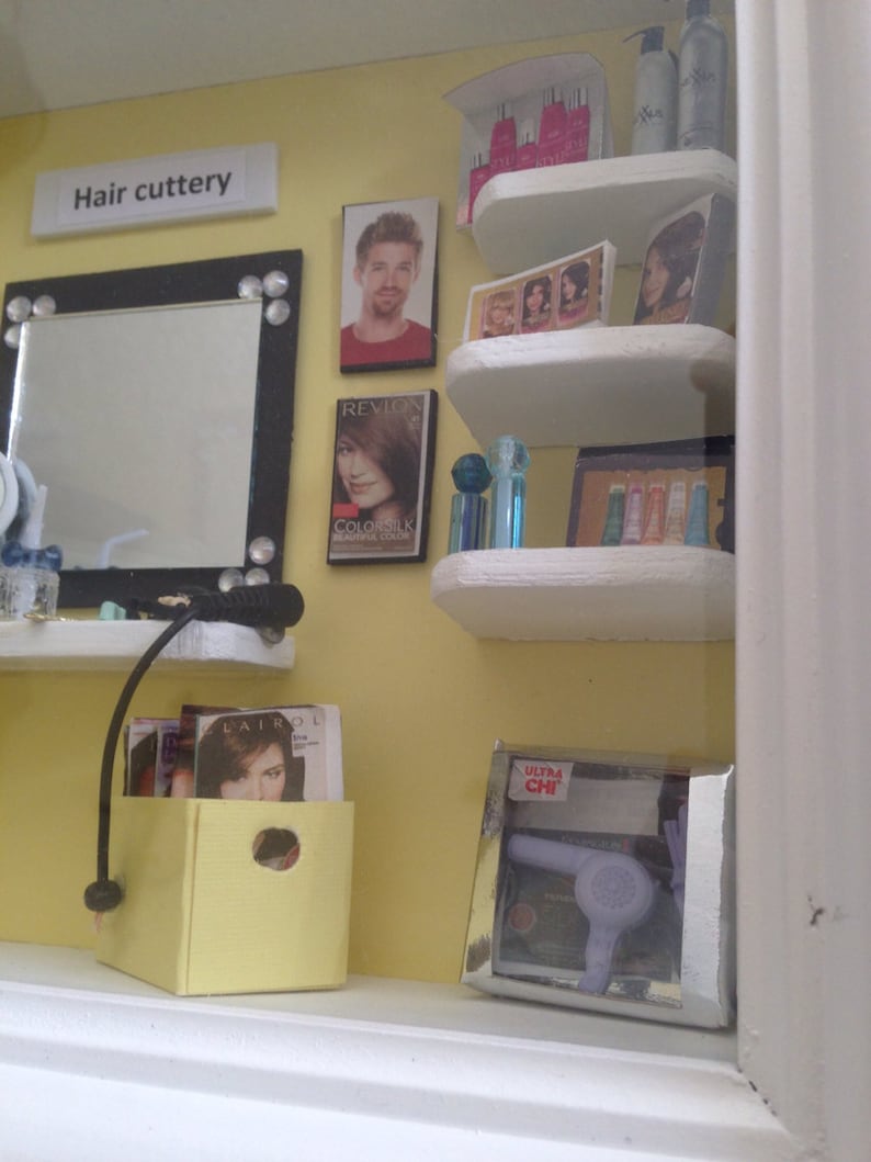 Hair Salon Miniature Shadow Box - Free Shipping! - Etsy