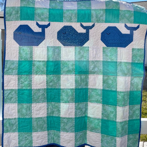 Whale Baby Quilt - Etsy