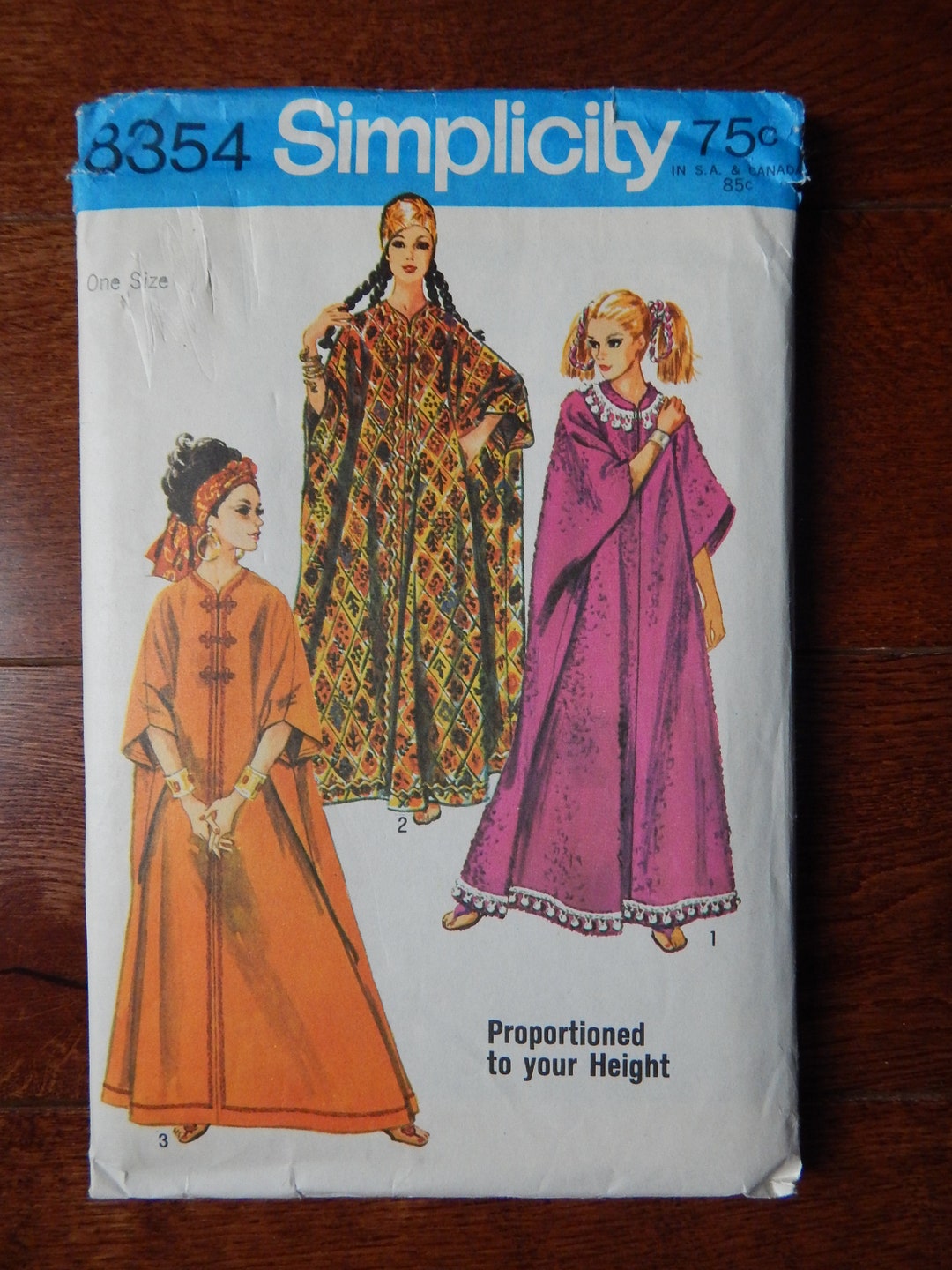 Caftan Lounger Sewing Pattern Loose Fitting Simplicity 8354 Misses One Size/ Uncut - Etsy
