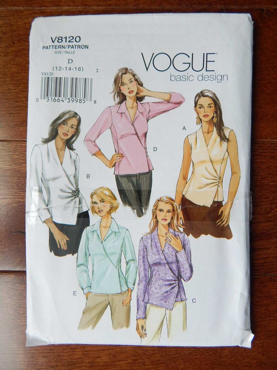 Easy Wrapped Front Blouse Sewing Pattern Side Closure Asymmetrical Hem ...