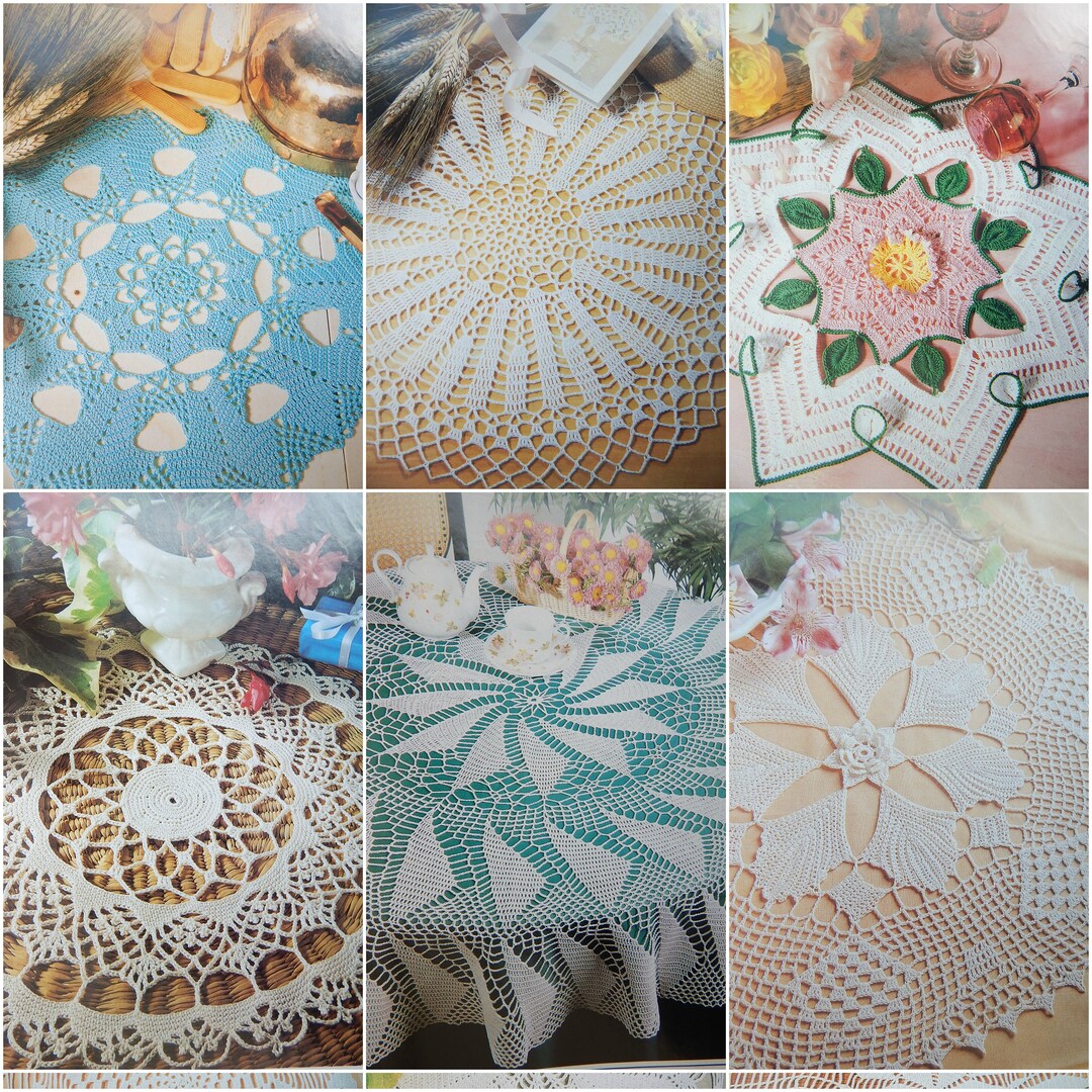 Crochet Doily Pattern Book Diagrams Magic Crochet Magazine April 1995 ...