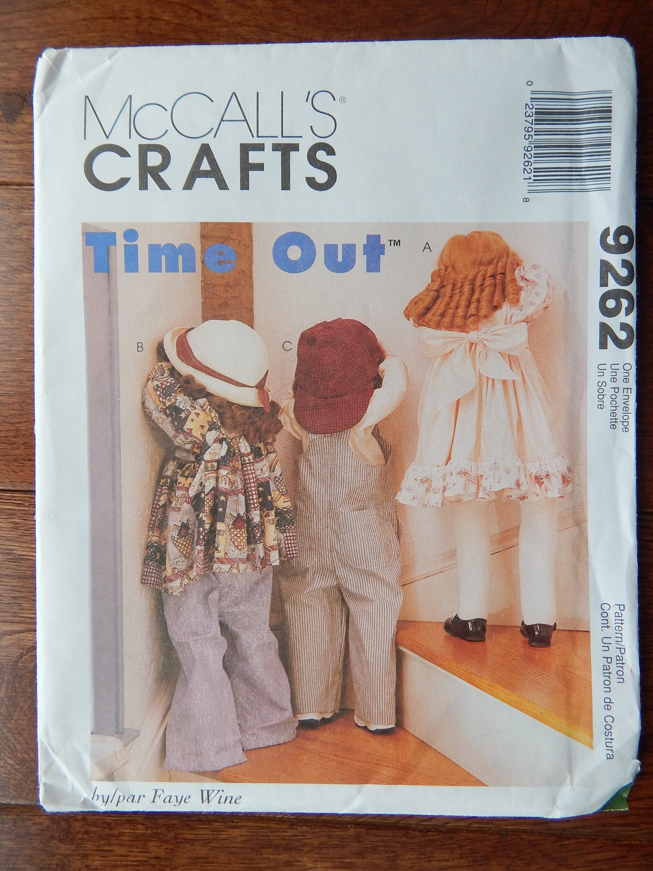 Sewing Time Out Kids 36 inch Dolls McCalls 9262 Uncut Craft Pattern ...