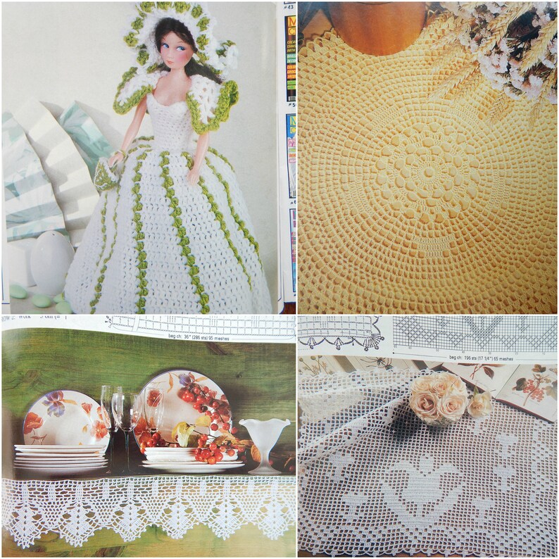 Crochet Doily Pattern Book Diagrams Magic Crochet Magazine - Etsy