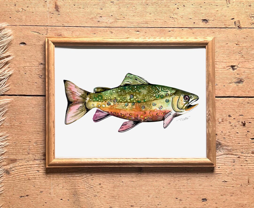 Speckled Trout Art Print, Watercolor Art, Colorful Art, Earthy Art ...