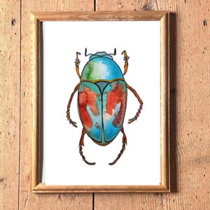Colorful Beetle Print, Bug Art, Office Art, Kids Room Art, Nursery ...