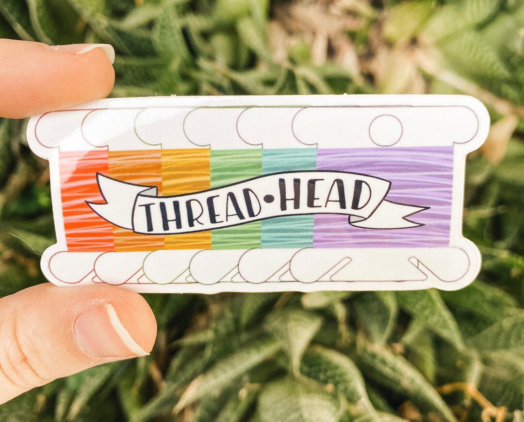 Embroidery Floss Rainbow Sticker | Bobbin Floral Sticker | Embroidery ...