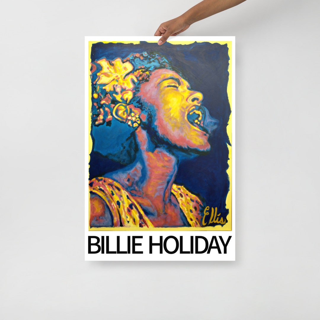 Fine Art Poster of Billie Holiday Painting by Tim Ellis With Text - Etsy