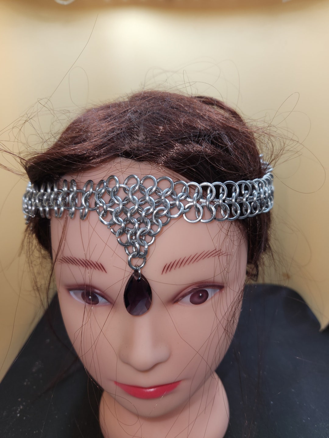 Chainmail Circlet With Crystal Cage Handmade Aluminum Headpiece – Clear ...