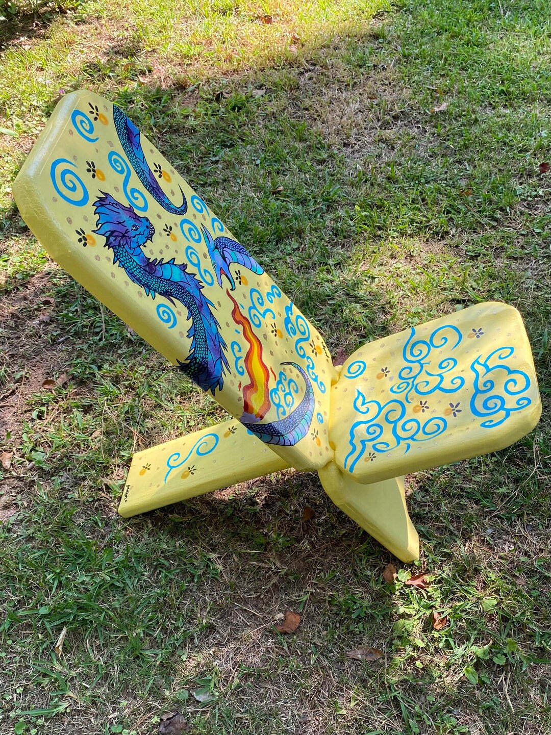 Hand-painted Dragon Senufo Chair - Design by Jadyn Scott - Etsy