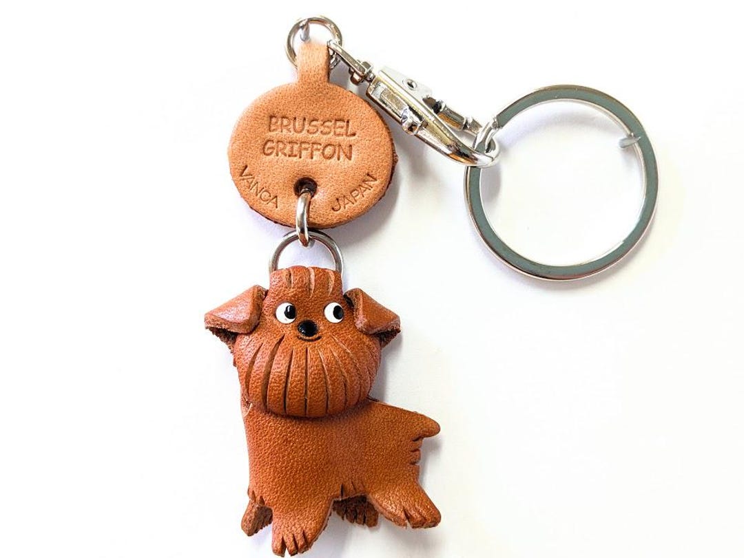Brussels Griffon 3D Leather Dog Keychain Keyring Purse Charm Zipper ...