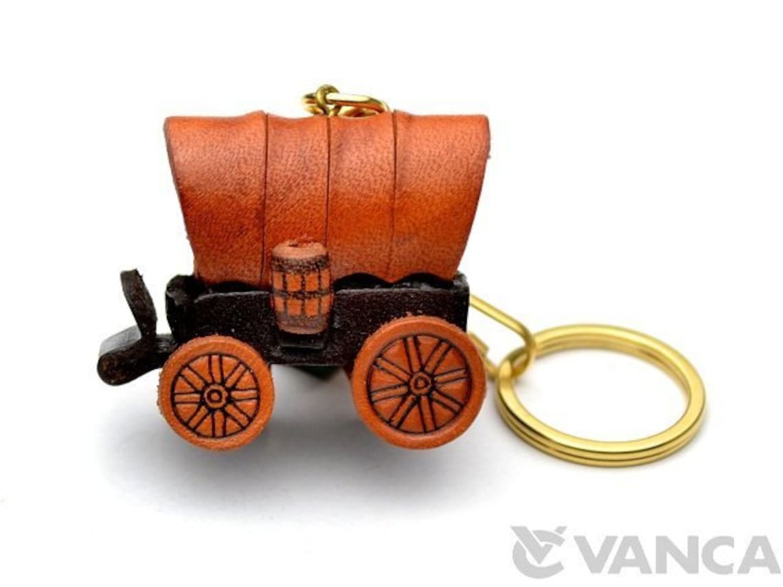 Covered Wagon Leather 3D Leather Keychain(l) *VANCA* Made in Japan ...