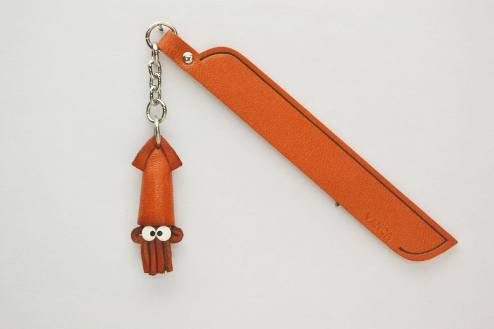 Squid Horse Leather Charm Bookmark/bookmarks/bookmarker *VANCA* Made in ...