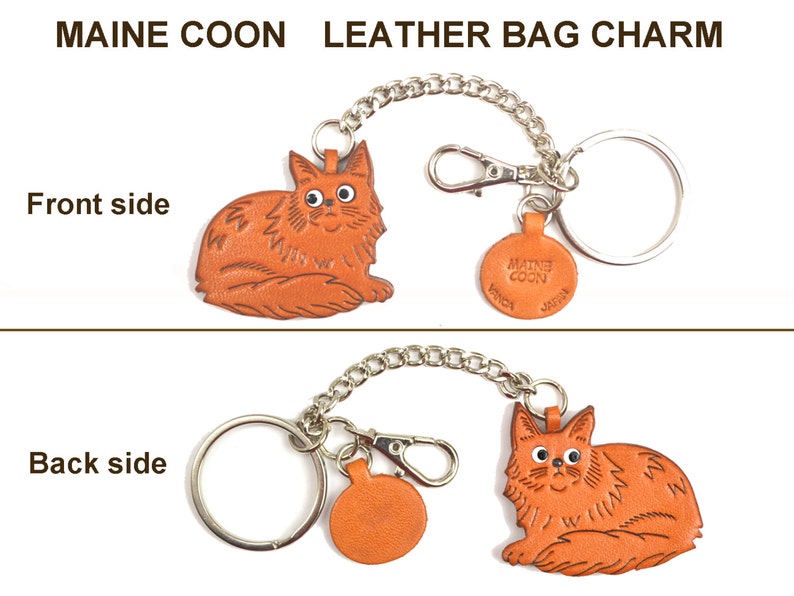 Maine Coon 3D Leather Cat Ring/bag Charm Keychain Keyring Key - Etsy