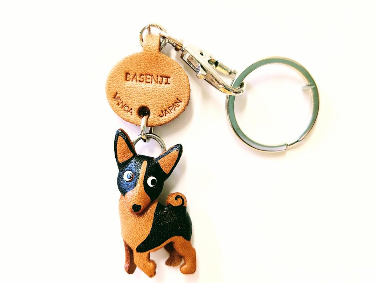 Basenji 3D Leather Dog Keychain Keyring Purse Charm Zipper Pull ...