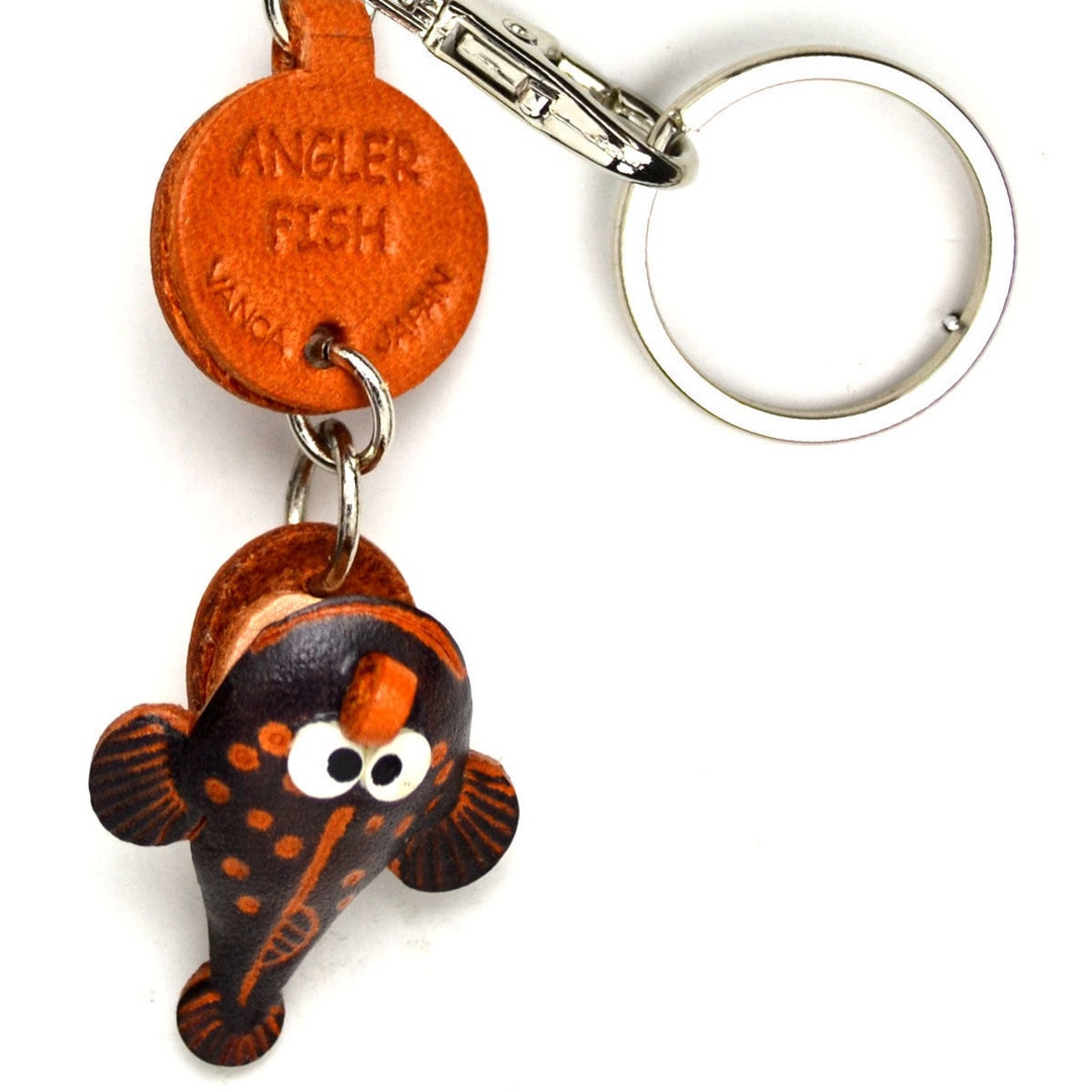 Angler Fish 3D Leather Fish/sea Animal Keychain Keyring Purse Charm ...