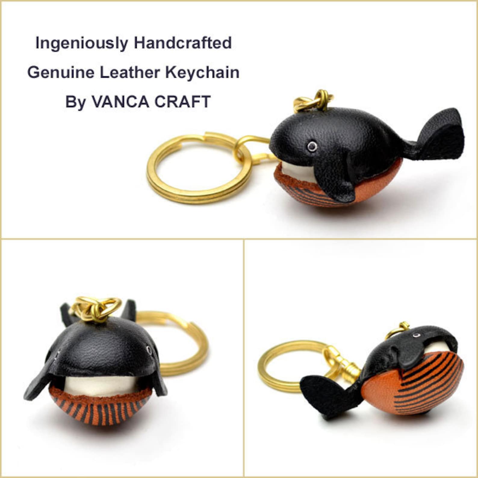 Whale 3D Leather Keychain(l) *VANCA* Made in Japan #56182 - Etsy