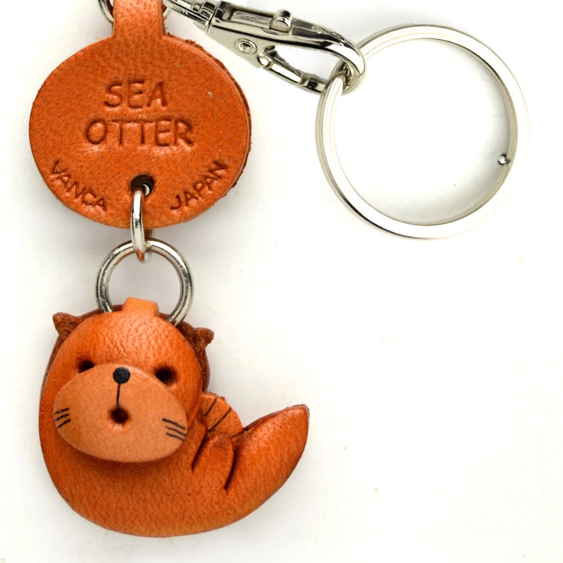Sea Otter 3D Leather Fish/sea Animal Keychain Keyring Purse Charm ...