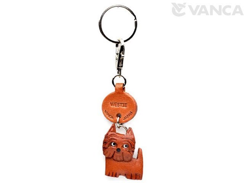 Westie 3D Leather Dog Keychain Keyring Purse Charm Zipper Pull ...