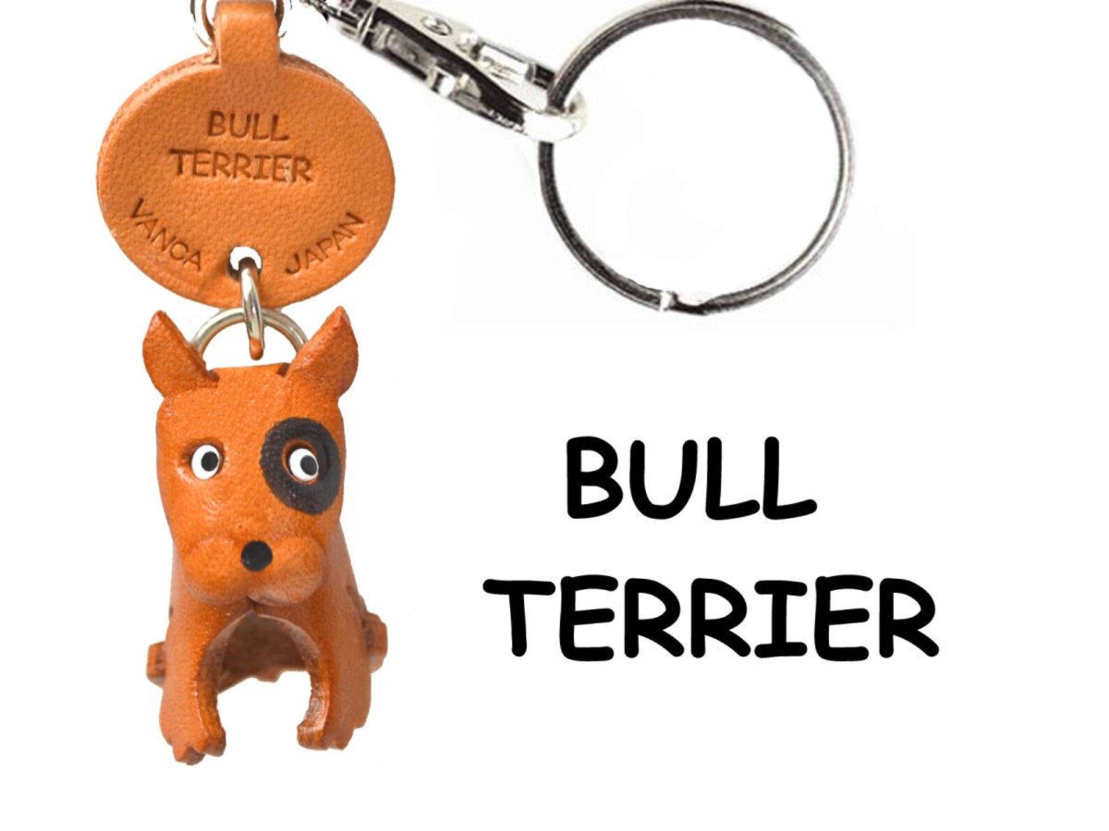 Bull Terrier 3D Leather Dog Keychain Keyring Purse Charm Zipper Pull ...