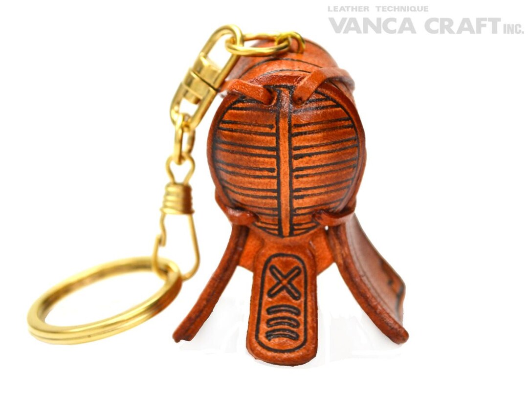 Kendo Mask 3D Leather Keychain(l) *VANCA* Made in Japan #56899 - Etsy