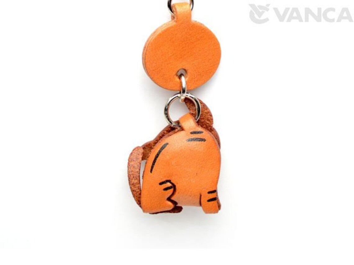 Scratching Tabby Cat 3D Leather Keychain Zipper Charm Bag Charm *VANCA ...