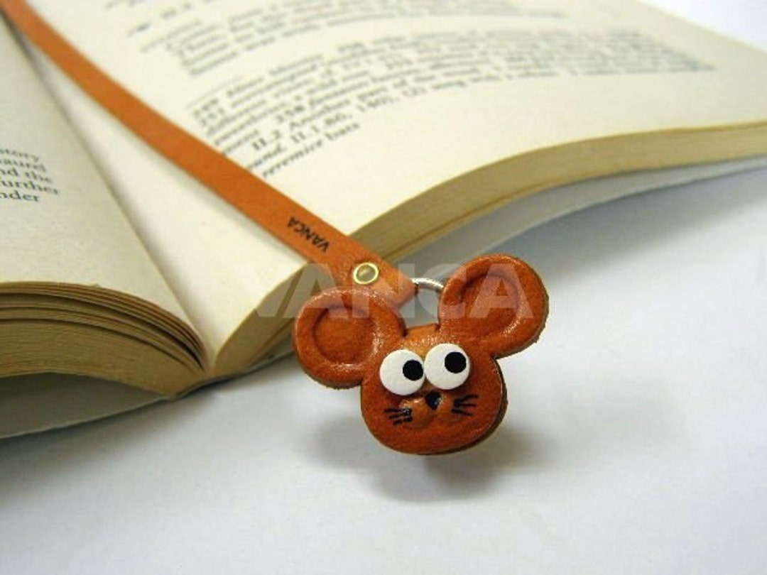 Mouse Leather 3D Animal Bookmark/bookmarks/bookmarker *VANCA* Made in ...