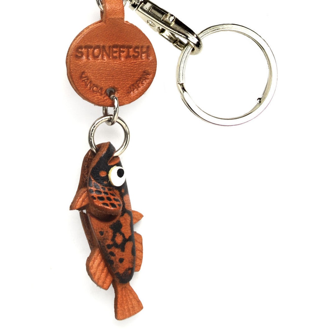 Stonefish 3D Leather Fish/sea Animal Keychain Keyring Purse Charm ...