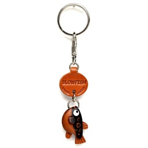 Globe/blow/puffer Fish 3D Leather Fish/sea Animal Keychain Keyring ...