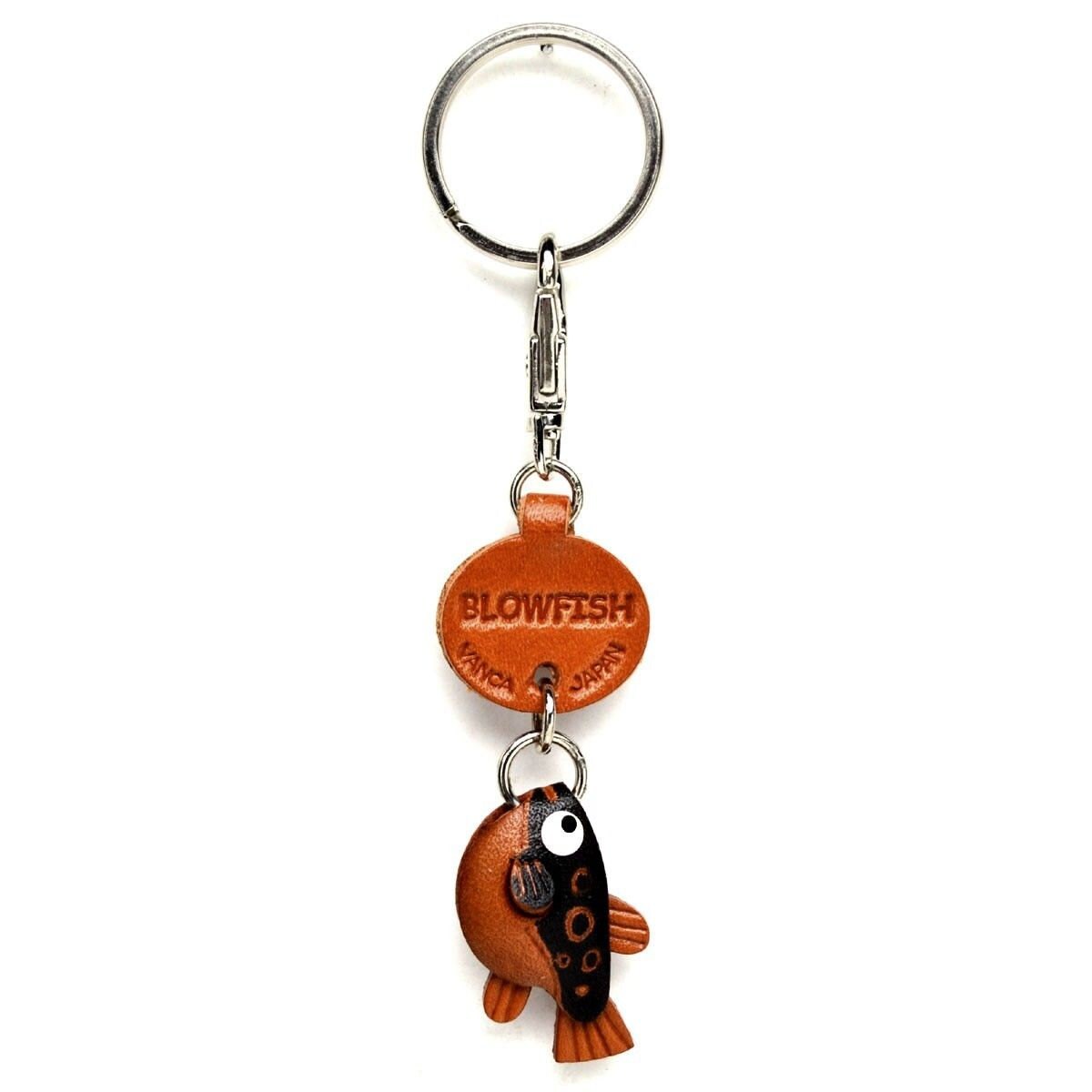 Globe/blow/puffer Fish 3D Leather Fish/sea Animal Keychain Keyring ...