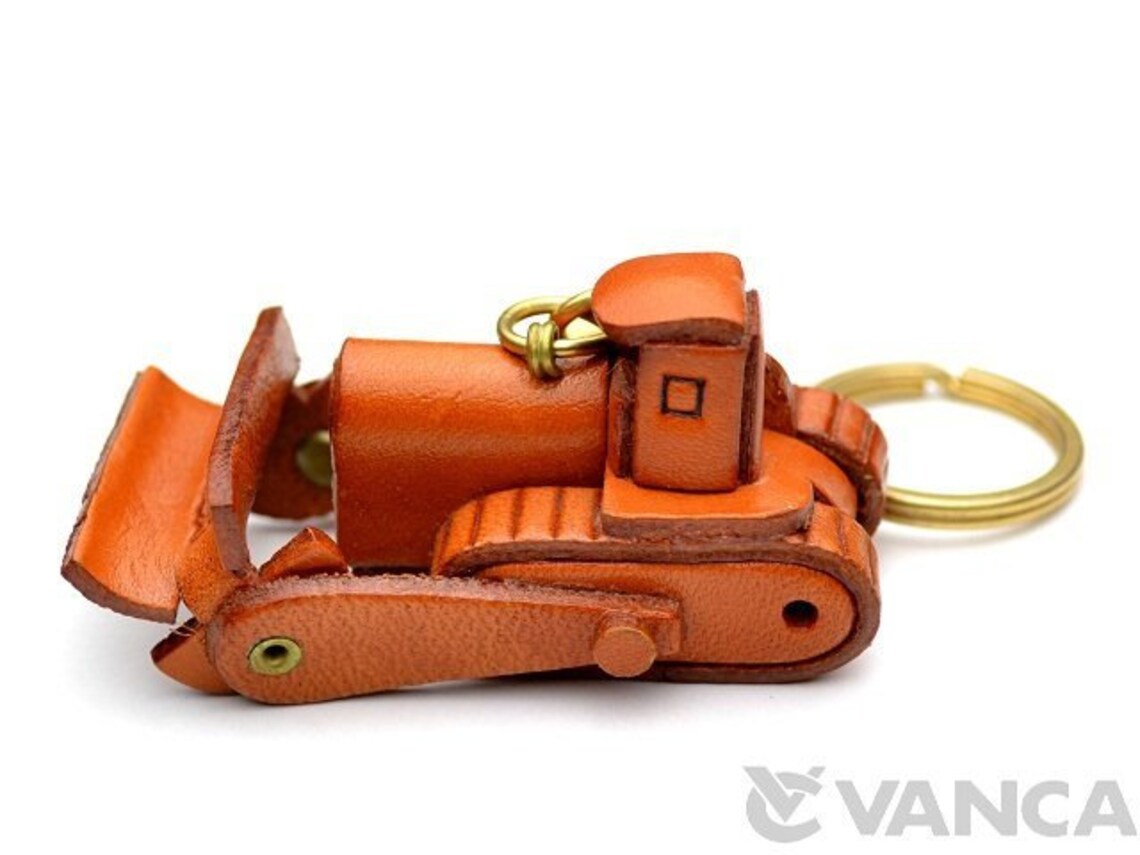 Bulldozer 3D Leather Keychain(l) *VANCA* Made in Japan #56189 - Etsy
