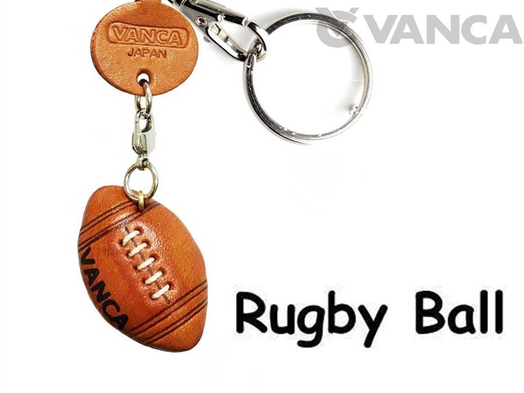 Rugby Ball/american Football 3D Leather Keychain Keyring Purse Charm ...