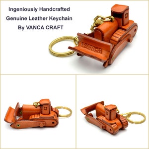 Bulldozer 3D Leather Keychain(l) *VANCA* Made in Japan #56189 - Etsy
