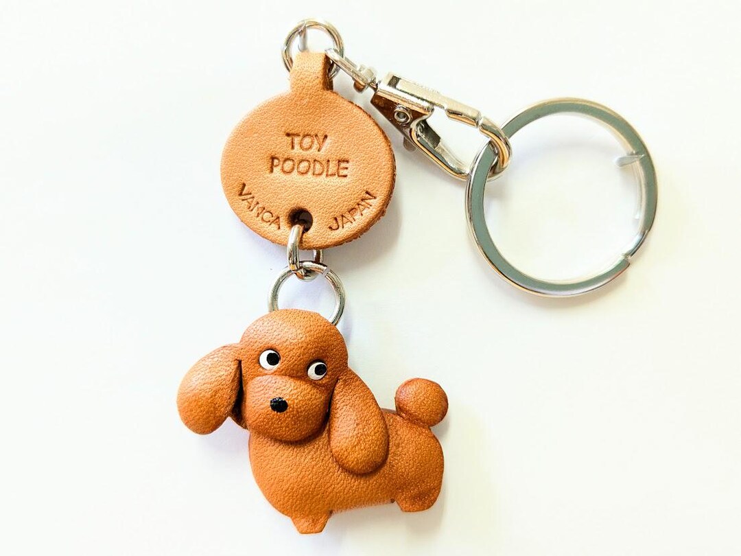 Toy Poodle Keychain, 3D Leather Dog Charm, Made in Japan - Etsy