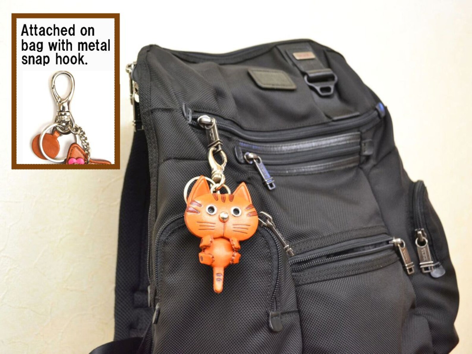 Cat Leather 3D Leather Animal Bag Charm Keychain Keyring | Etsy