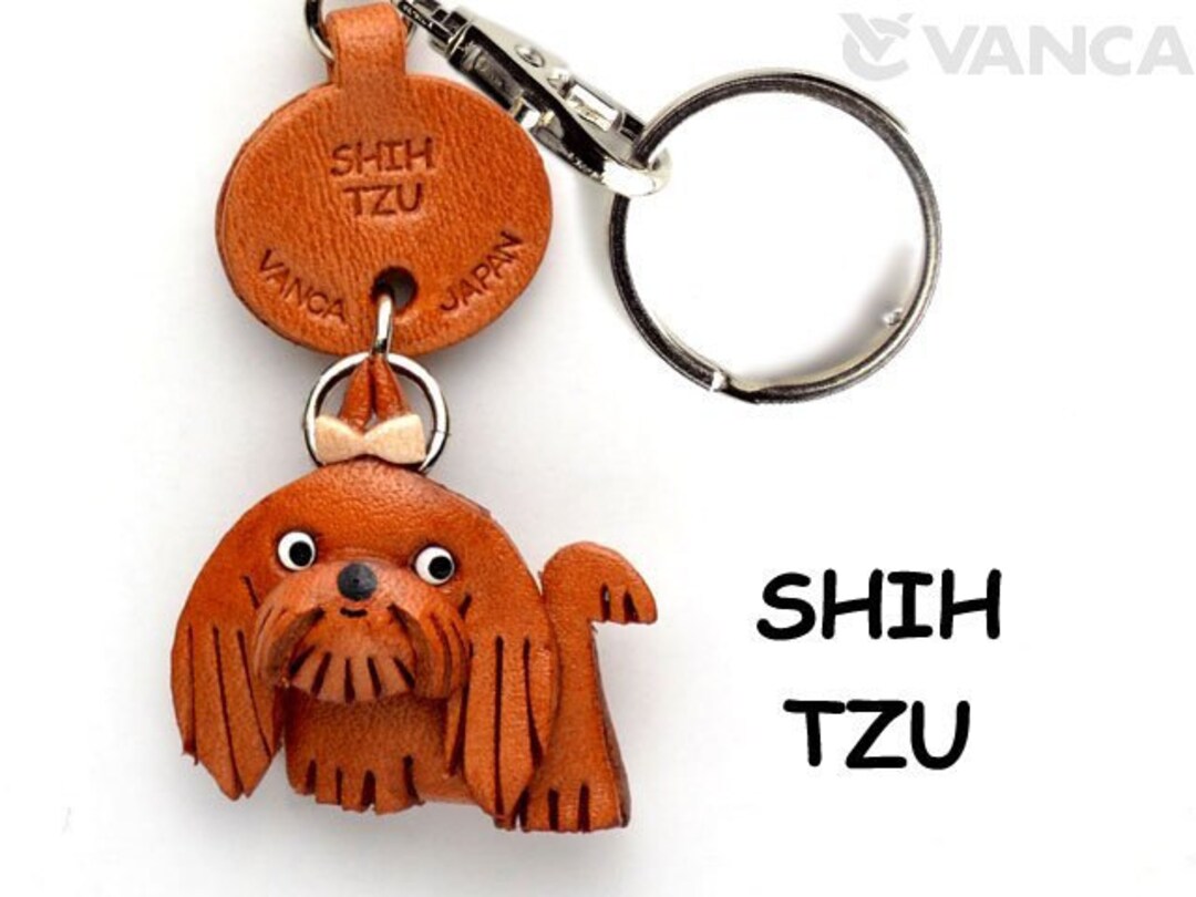 Shih Tzu 3D Leather Dog Keychain Keyring Purse Charm Zipper Pull ...